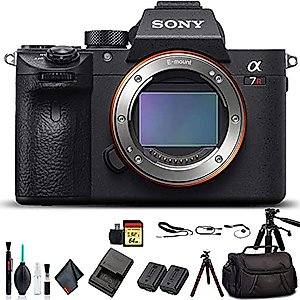 Sony Alpha a7R III Mirrorless Camera ILCE7RM3/B with Soft Bag, Tripod, Additional Battery, 64GB Memory Card, Card Reader, Plus Essential Accessories