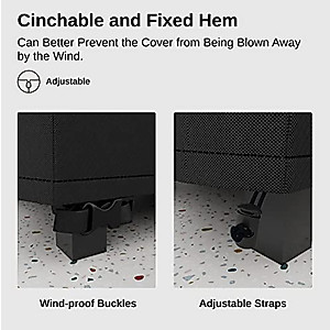 EAST OAK 52 Inch Fire Pit Table Cover for Outdoor Propane Fire Pit Table, 600D Heavy Duty Fabric, Waterproof, Dustproof, and All-Weather Resistant, Black, 52"L x 32"W x 25"H inch