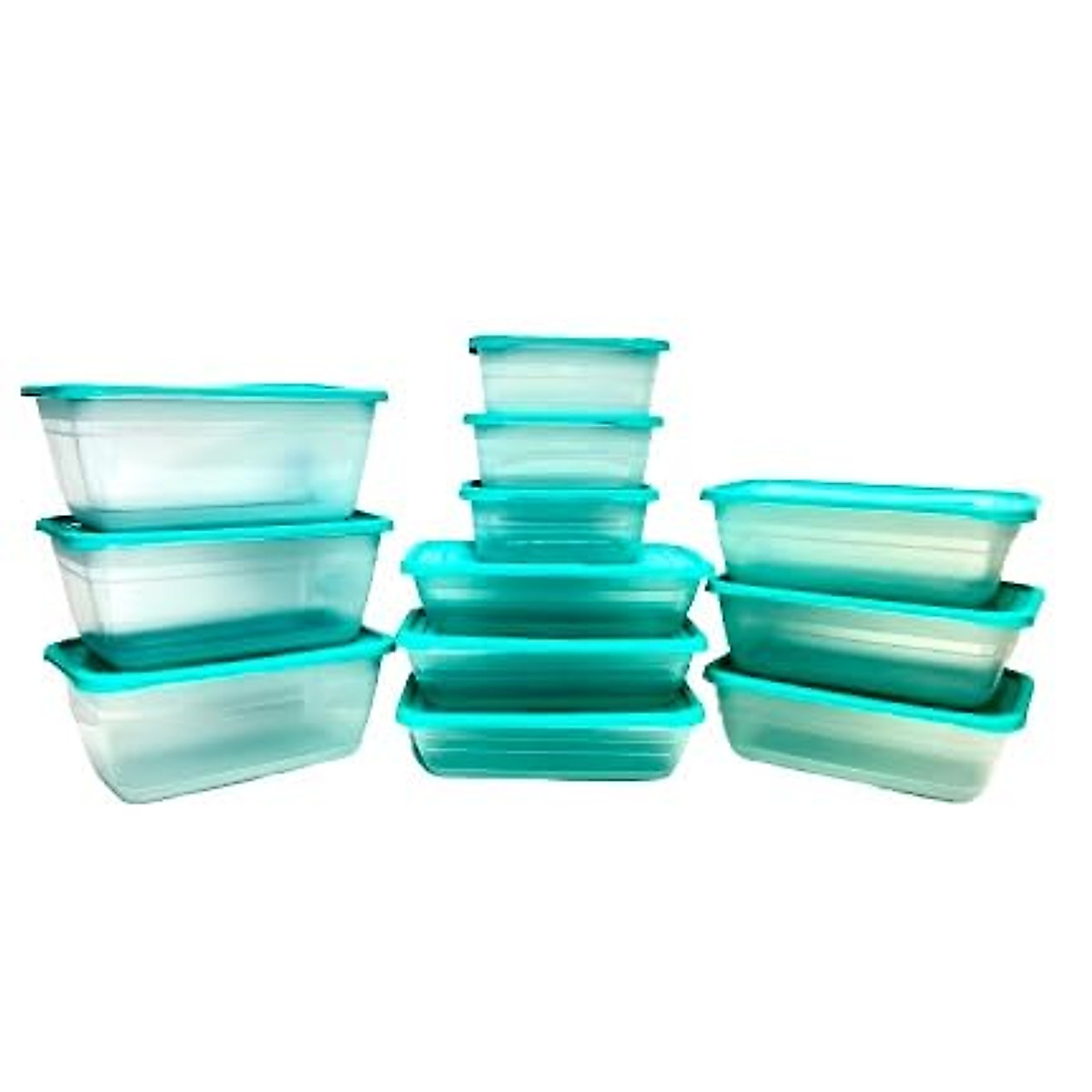 Mintra Home Storage Containers - Assorted Size - 24 Piece Set (Teal)