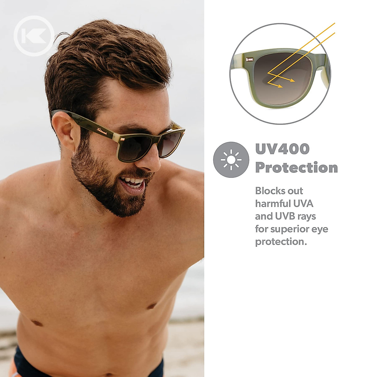 Knockaround Fort Knocks Polarized Sunglasses for Men & Women - Impact Resistant Lenses & Full UV400 Protection (Black on Black)