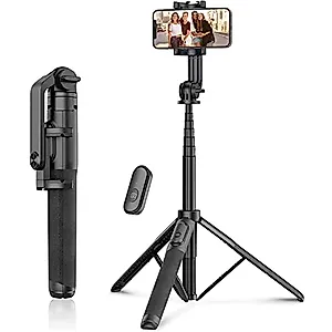64" Selfie Stick Tripod with Remote for Cell Phone 4"-7",Portable Phone Tripod Stand Compatible with iPhone Android Lightweight Expandable for Travel Selfies Video Recording Vlog(Black)