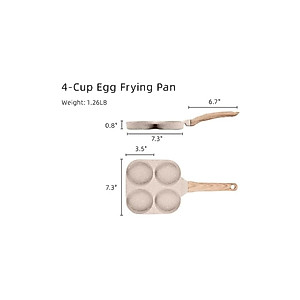 Generic BellaCucina 4-Cup Nonstick Granite Omelette Skillet, Egg Pan for Omelettes and Pancakes, Induction Compatible,Healthy Meal, Regular, BL001