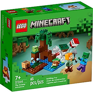 LEGO Minecraft The Swamp Adventure 21240, Building Game Construction Toy with Alex and Zombie Figures in Biome, Birthday Gift Idea for Kids Ages 8+