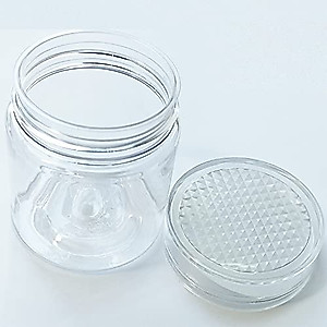 VeleGO 4.7oz (140 ml,15 Pack) Empty Clear Plastic Jars with Diamond Lids and Labels - Round Cosmetic PET Containers for Scrubs,Cream,Paint,Lotions, Butters and More