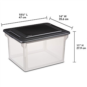 Sterilite 18689004 Storage File Box, 4-Pack , Black