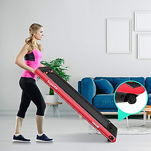 GYMAX Walking Pad, 2.25HP Foldable Treadmill with LED Display, Remote & Smart App Control, 2 in 1 Under Desk Treadmill, Portable Compact Folding Treadmill for Small Space/Home/Office