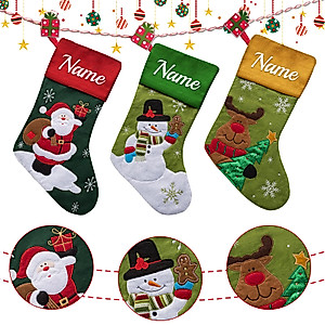 VPkiirai Personalized Christmas Stockings Set of 1 Custom Christmas Stockings with Name Family Ornament for Xmas Holiday Decoration