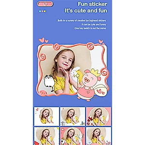 Kids Camera Vlogging Camera Video Digital DV Camera MP3 for Boys Girls Mini Gift 16x Zoom Photography (No Card,Pink)