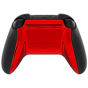 eXtremeRate Chrome Red Replacement Side Rails + Back Shell + Faceplate for Xbox Series X/S Controller