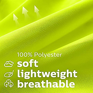 OSEEN Kids Safety Vest High Visibility Reflective Vest With Velcro Child Hi Vis Vest With Reflective Tape, Neon Yellow Color, Velcro Front (Small) (LS1)