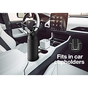 ENCOOL Insulated Stainless Steel Water Bottle with Straw and Carry Loop, Double Wall Cold for 36 Hours, Tritan Leak Proof Lid for Sports, Travel, 24 oz, Black Night