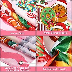 Christmas Door Cover Decorations Gingerbread House Door Cover Gingerbread Man Christmas Door Backdrop Banner Xmas Door Hanging Banner for Christmas Winter Party Ginger Bread Holiday Xmas Eve Supplies