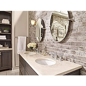 Moen Dartmoor Chrome Two-Handle Low Arc Bathroom Faucet, Valve Sold Separately, T6805