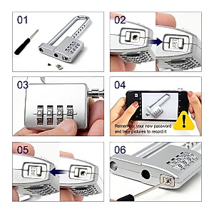 Combination Lock,4 Digit Combination Lock 3/8Inch Long Shackle Outdoor Waterproof Padlock for School Locker, Gym Locker, Hasp Storage, Fence, Gate, Cooler, Case (Black, 1 Pack)