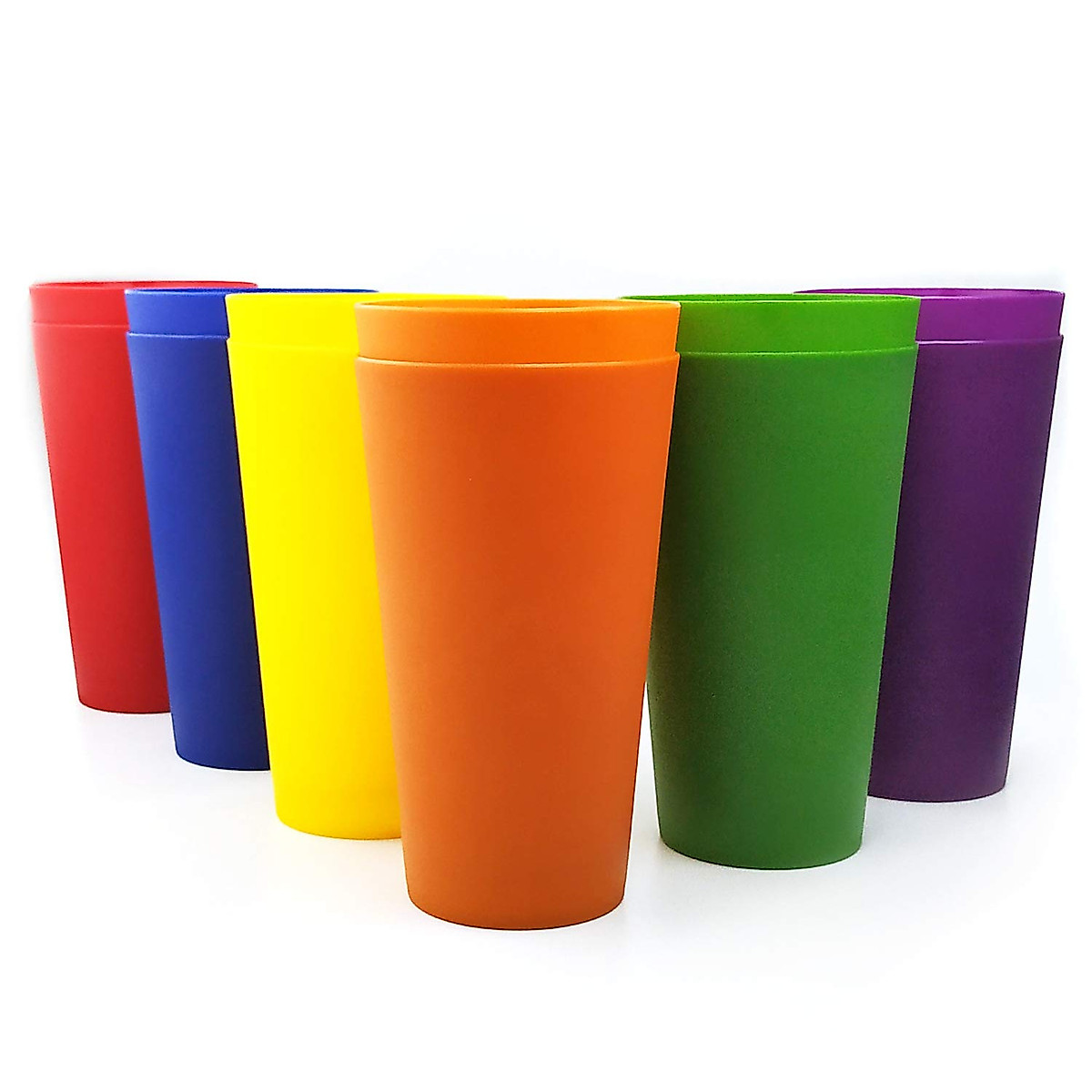 KX-WARE 32-ounce Plastic Tumblers Large Drinking Glasses, Set of 12 Multicolor - Unbreakable, Dishwasher Safe, BPA Free
