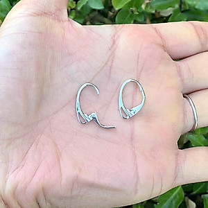 10pcs Adabele Authentic 925 Sterling Silver Leverback Earring Hooks 23mm Oval Tarnish Resistant Rhodium Plated Earrings Jewelry Making Findings SS15-3