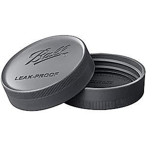 Ball Regular Mouth Storage Jar Lids, Black