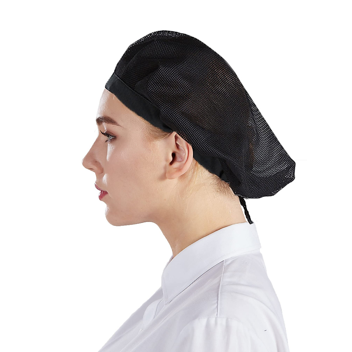 Nanxson 3pcs Chef Hat Kitchen hat Food Service Hair Nets Cooking Chef Cap CF9060 (Black, 3)