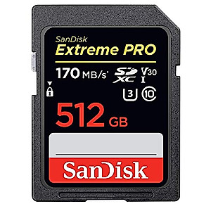 SanDisk Extreme Pro 512GB SD Card SDXC UHS-I Card for Cameras Works with Canon EOS R, M50, M100 (SDSDXXY-512G-GN4IN) 4K UHD Video Class 10 Bundle with 1 Everything But Stromboli 3.0 Memory Card Reader