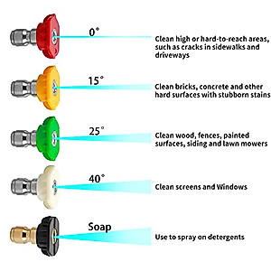 CHAVOR Upgraded Pressure Washer Gun with Extension Replacement Wand, M22 Fitting,7 Inch 30 Degree Curved Rod, 5 Nozzle Tips, 5000 PSI, 47 Inch
