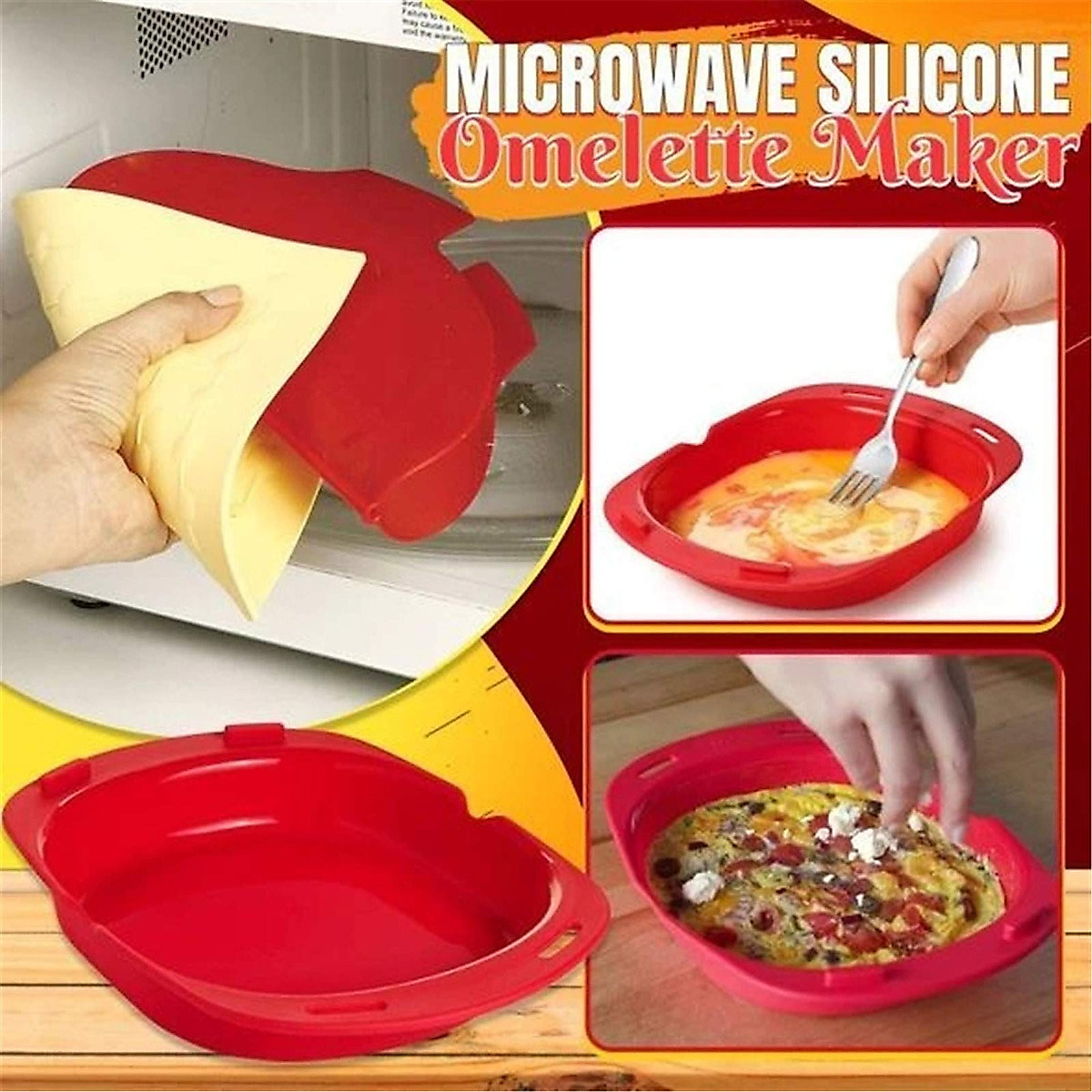 Portable Silicone Microwave Omelette Mould Oven Non Stick Omelette Maker Foldable Eggs Roll Baking Pan Omelette DIY Tools Kitchen Bar Baking Accessories