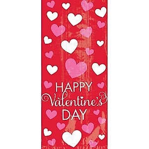 Happy Valentine's Day Small Cello Party Bags - 9.5" x 4" (20 Pcs.) - Perfect for Weddings, Bridal Showers & Special Occasions
