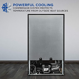 Ivation 101 Can Beverage Refrigerator | Freestanding Ultra Cool Mini Drink Fridge | Beer, Cocktails, Soda, Juice Cooler for Home & Office | Reversible Glass Door & Adjustable Shelving - Black