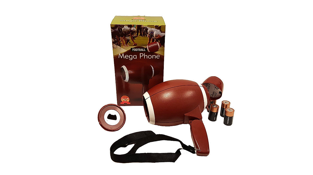 Football Shaped Megaphone with Siren & Bottle Opener
