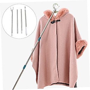 Cabilock 3pcs Clothing Shelf Cm Rod Utility Steel Outdoor Reacher Curtain Reach Retractable Hanger Pole Clo Stainless Adjustable Clothes Telescopic Wardrobe Poles Reaching with Long