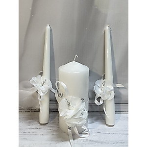 Magik Life Unity Candle Set for Wedding - Wedding Accessories for Reception and Ceremony - Candle Sets – Unity Candle 6 Inch Pillar and 2 * 10 Inch Tapers