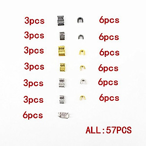 Meillia 55 Pieces #3 and #5 Zipper Bottom Stops and Top Stops Zipper Stops in Gold, Silver and Gunmetal