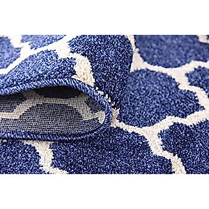 Unique Loom Trellis Collection Modern Morroccan Inspired with Lattice Design Area Rug, Runner 2' 0" x 6' 1", Dark Blue/Navy Blue