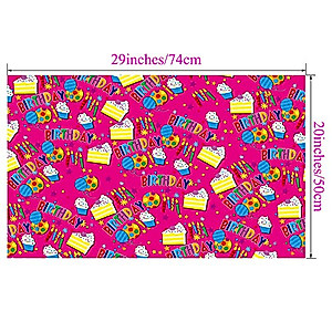 U'COVER Birthday Gift Wrapping Paper Sets Happy Birthday Greetings Theme 4 Styles Mixed Gift Wrap Papers for Gifts Box Wrapped Decor for Girls Boys Kids Baby Shower Women 10 Folded Sheets 20 * 29inch