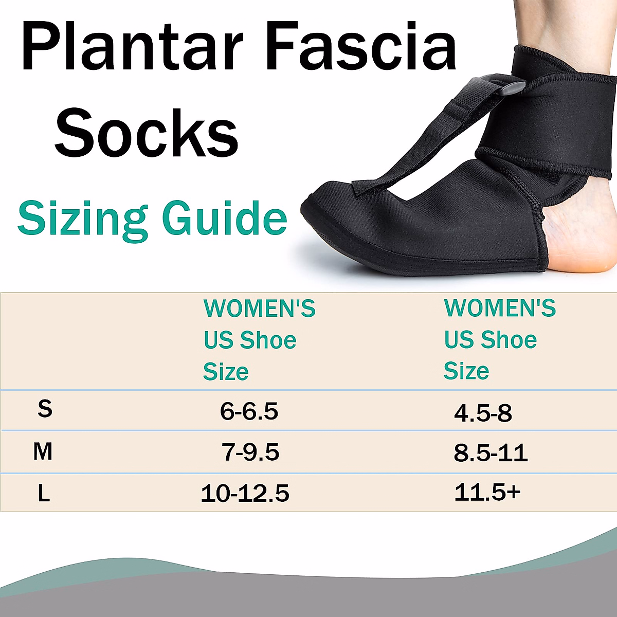 Plantar Fasciitis Night Splint, Plantar Fasciitis Night Sock, Soft Stretching Boot Splint, Heel Pain Relief Compression Sleeve for Plantar Fasciitis, Heel, Ankle, Arch Foot Pain, Achilles Tendonitis (Small)