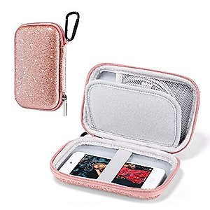 ULAK MP3 MP4 Player Case Bag Compatible with iPod Touch 7th/6th/5th Generation/Soulcker/Sandisk MP3 Player/G.G.Martinsen/Sony NW-A45 Fit for Earphones, USB Cable, Memory Cards, Glitter