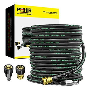 POHIR Pressure Washer Hose 70FT, Garden Water Hose Adapter 14 Pack Full Set, 3/8 Power Washer Quick Disconnect Kit with M22 Swivel to 3/8'' Quick Connect Fittings, 3/4" to Quick Release