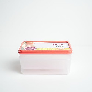 Unica Food Storage Container, with Airtight Lid, Stackable Rectangle Meal Prep Container, BPA-Free, Microwave and Freezer Safe, Set of 2, 39 oz, 6.06x6.06x3.45 in