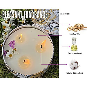 Citronella Candles Outdoor Scented Candles with Cotton Wick: 3 Pack 240 Hours Burning Time Jar Candles for Home Garden Patio Yard