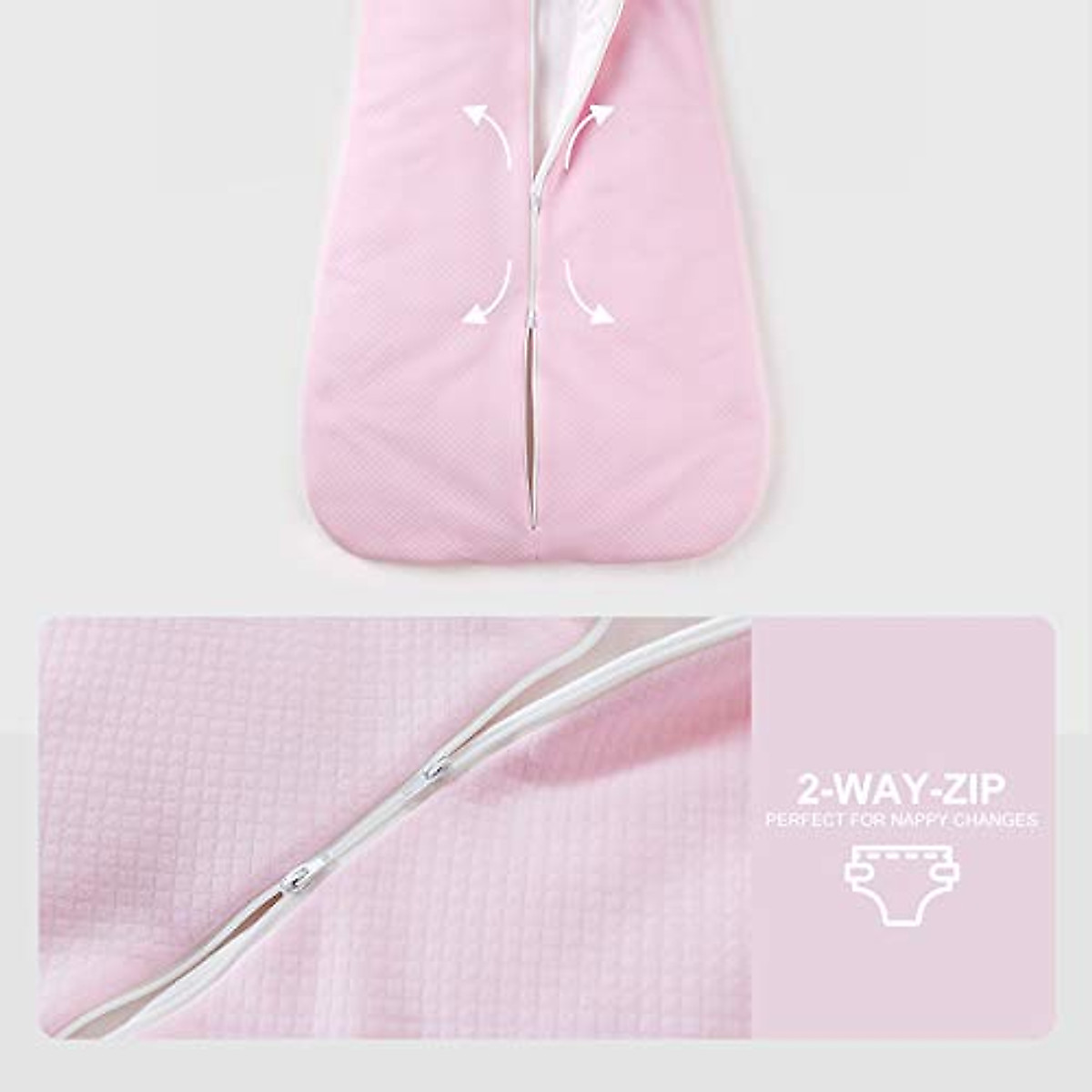 Chuchu Puff Baby Sleeping Bag, Autumn and Winter, Detachable Long Sleeves 2.5 Tog Inverted Zipper Warm Wearable Blanket Super Soft Breathable Cotton Baby Sleep Bag fit Infants and Toddler, 6-18 Months