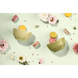 Staub Z1023-687 Ceramic Bowl, Ceramic, 4.7 inches (12 cm), Set of 2, Macaron Green, Ceramic, Small Bowl, Microwave Safe, Ceramic Bowl