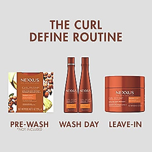 Nexxus Curl Define Shampoo and Conditioner ProteinFusion 2 Count for Curly and Coily Hair Strengthening & Moisturizing Sulfate-Free Hair Products with Marula Oil 13.5 oz