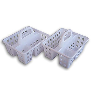 Craft Supply Small Utility Shower Caddy Tote - White - 2 Pack