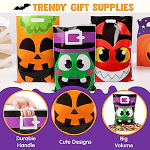 JOYIN 72 Pcs Halloween Bags, Plastic Goodie Bags in 6 Designs for Halloween Candy Trick or Treating Party Favors, Halloween Trick-or-Treat Snacks Party Supplies Classroom Prizes