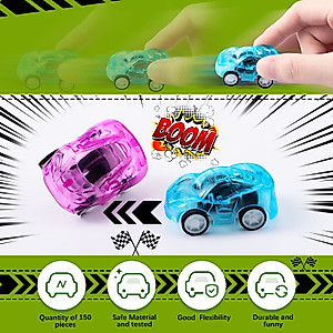 Leitee 150 Pack Mini Pull Back Car Bulk Birthday Party Favors Carnival Prizes Racing Vehicles Pull Back Car for Goodie Bag Stuffers Classroom Exchange Gifts(Stylish Style)