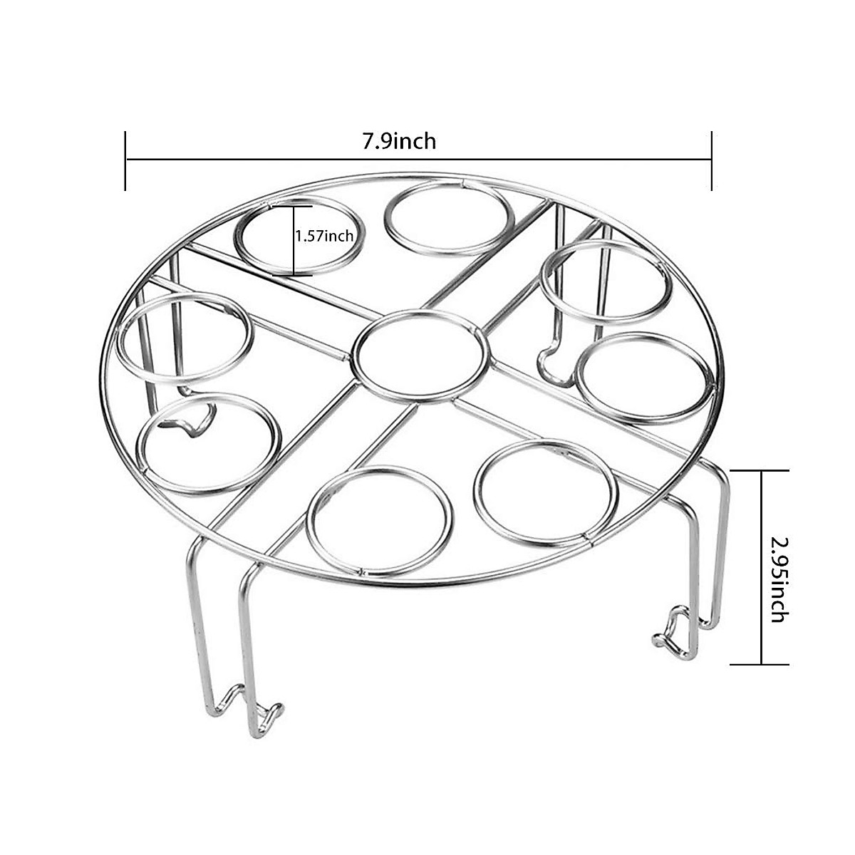 Maxracy Stackable Egg Steamer Rack Trivet 9 holes for Instant Pot Accessories Stainless Steel Egg Assis fits 6qt 8qt Pressure Cooker(9 Holes Stackle Egg Rack)