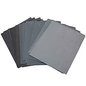 LotFancy Sandpaper 80 to 3000 Grit, 30PCS, 9 x 11" Dry Wet Sand Paper Assortment, Silicon Carbide Sanding Sheet, for Metal Sanding, Automotive Polishing, Wood Furniture, Wood Turing Finishing