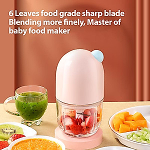 Baby Food Maker, Small Baby Food Processor Kits for Fruit, Vegetable, Meat, Baby Food Puree Blender, Baby Food Chopper Feeding Essentials for Baby Shower Gifts (Pink)