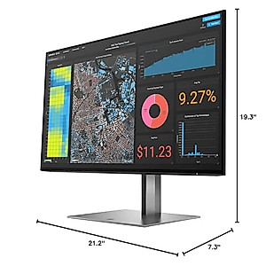 HP Z24f G3 23.8" Full HD LCD Monitor, 16:9 IPS, 1920 x 1080, Glossy Anti-Reflective, 5 ms, 300 Nit, HDMI - DisplayPort, USB Hub, Black Silver (Renewed)