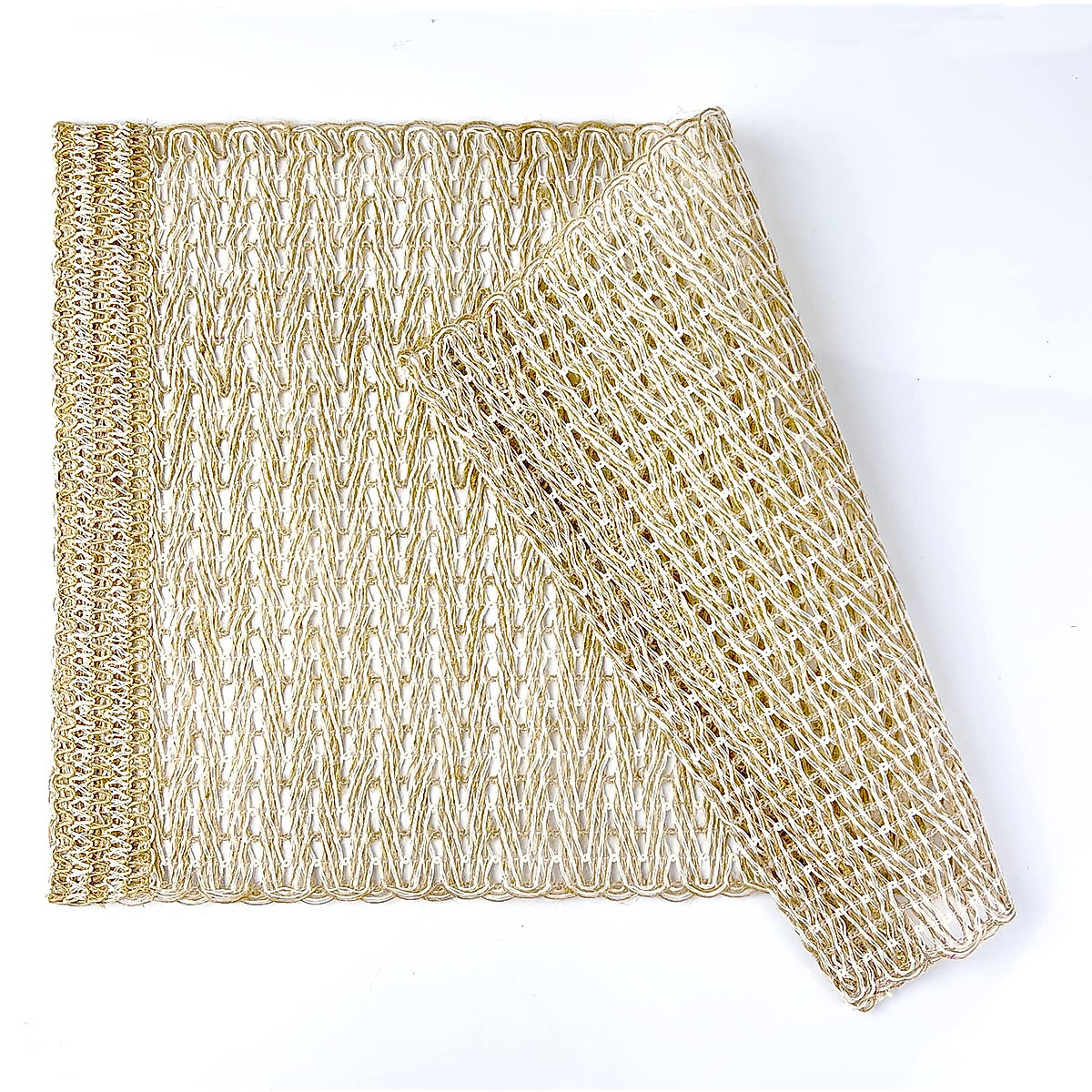 Fennco Styles 100% Jute Design Farmhouse Placemats 13" W x 19" L, Set of 4 - Ivory Table Mats for Home, Dining Room, Banquets, Family Gathering and Special Occasion (Ivory)