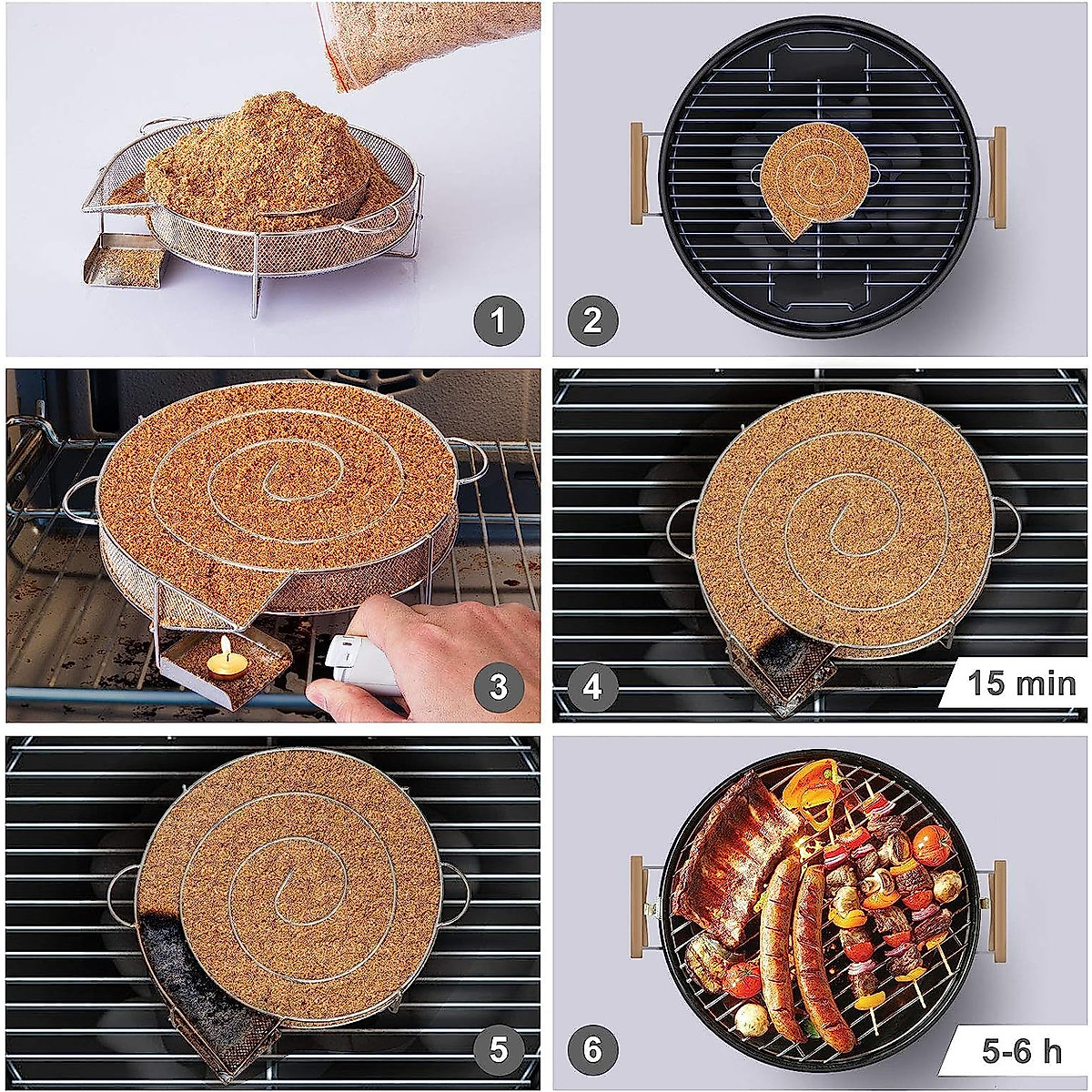 Cold Smoke Generator,Hot/Cold Smoke Generator for BBQ Grill Stainless Steel BBQ Smoker Grill Cooking Tools for Smoked Salmon,Cheese, Fish, Pork